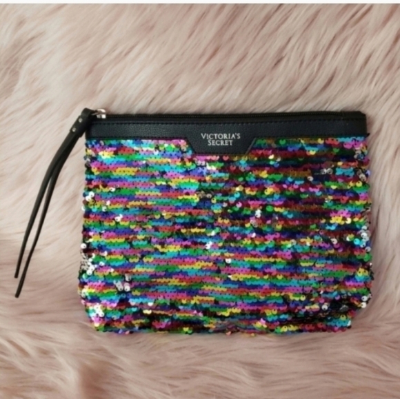 Victoria's Secret | Bags | Victorias Secret Rainbow Sequin Clutch Bag ...